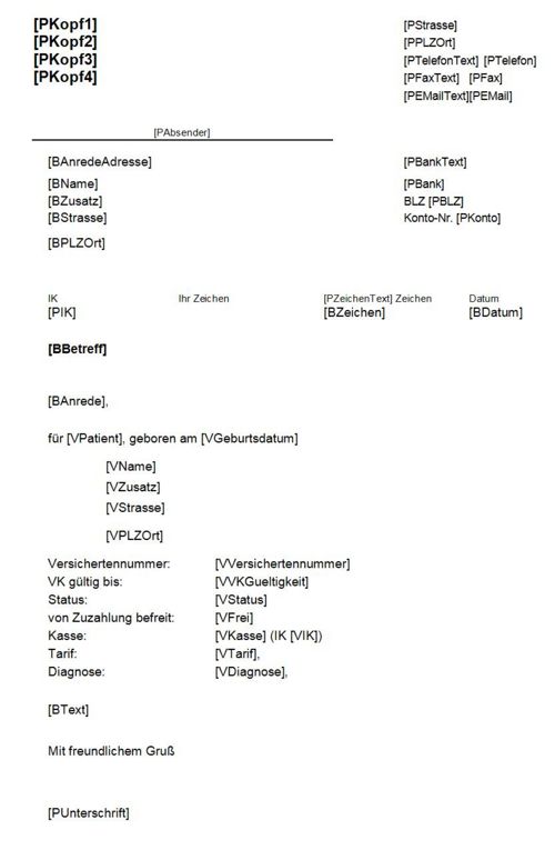 SP: Platzhalter in den Dokumentvorlagen