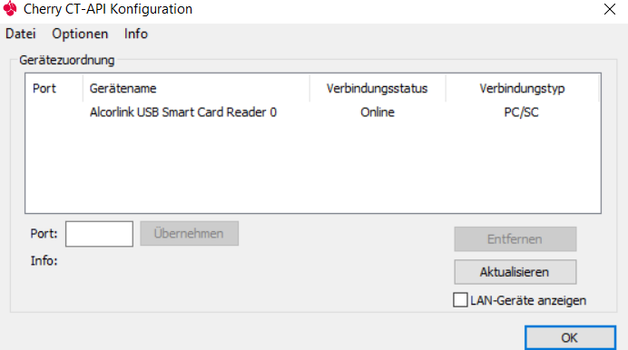 SP: Das Kartenlesegerät SCR uTrust 2700R installieren