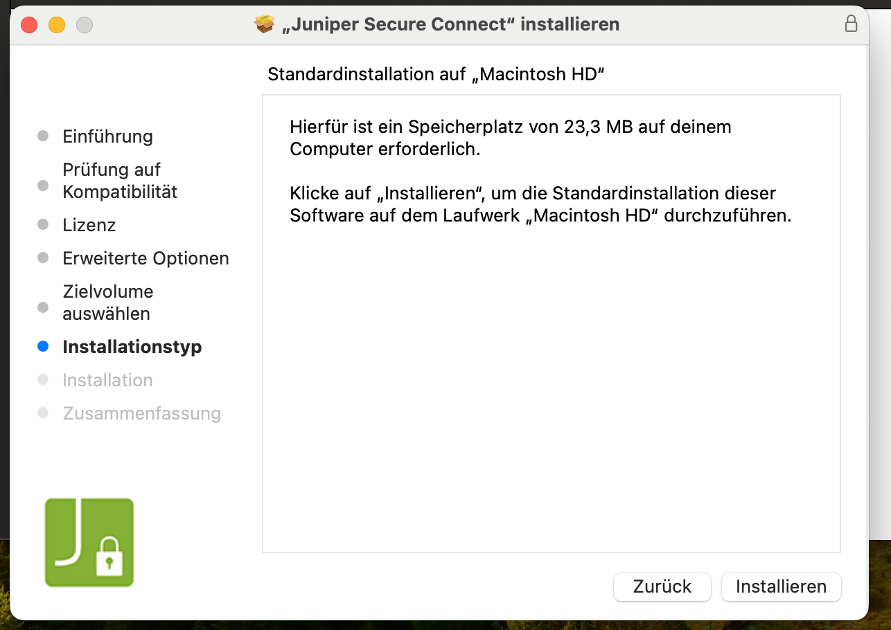 SRV: Einrichtung Juniper Secure Connect